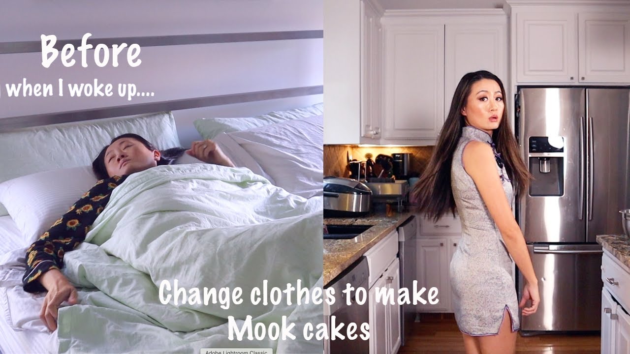 Chinese mom morning routine **No Makeup** Making EASY Moon Cakes 冰皮月饼 ...