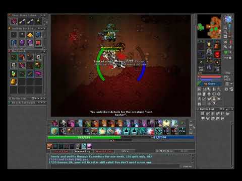 Tibia - Team Hunt - Spike in Kazordoon - 1 Knight + 2 Sorcerers - YouTube