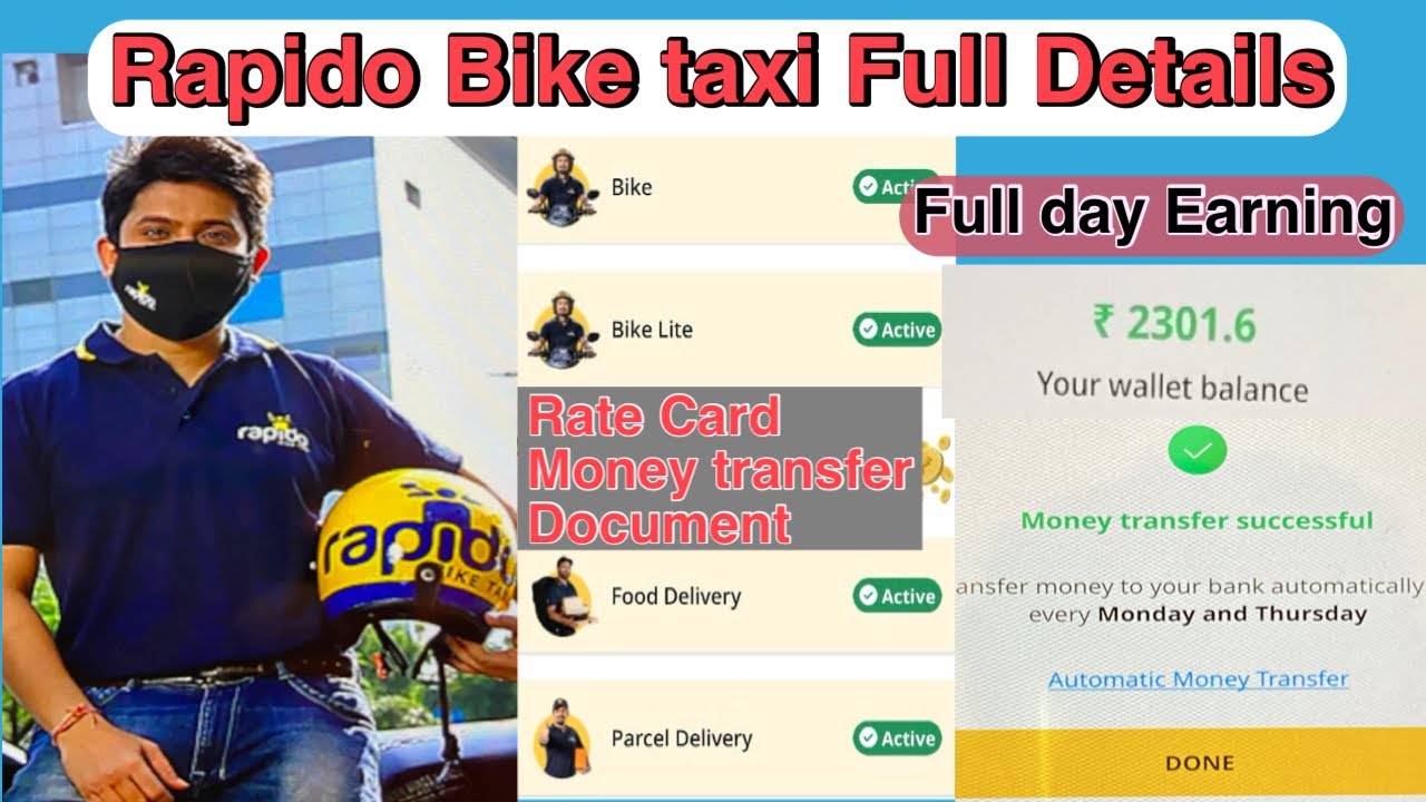 Rapido captain Earning Job | Rapido ola uber | Rapido full day Income ...