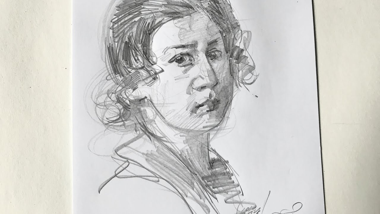 rapid sketching | how to draw portrait sketch in rapidly - YouTube