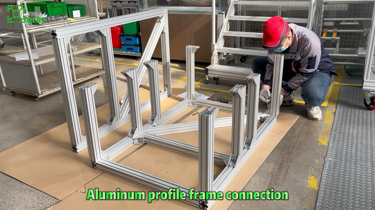 Aluminum profile frame connection - YouTube