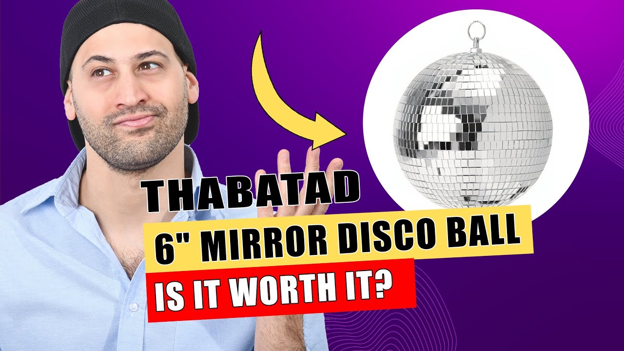 6" Mirror Disco Ball, Mirror Ball Silver Disco Party Stage Lightning Balls with Hanging Rings ...