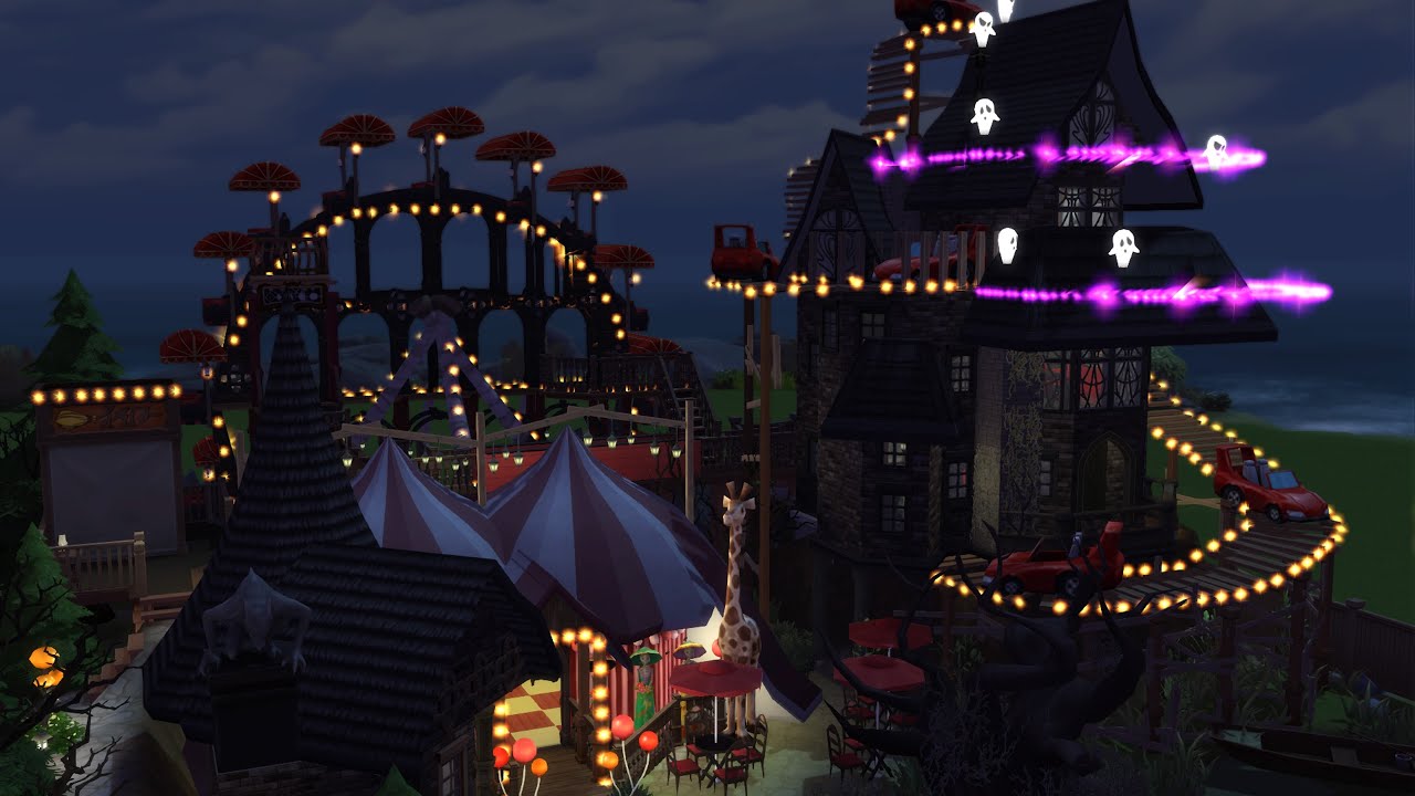 The Sims 4 Gallery Lots ep# 2058 Halloween Carnival Cafe - YouTube
