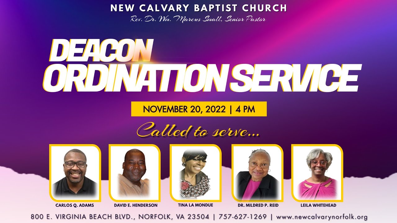 DEACON ORDINATION SERVICE, Rev. Dr. WM. Marcus Small - YouTube