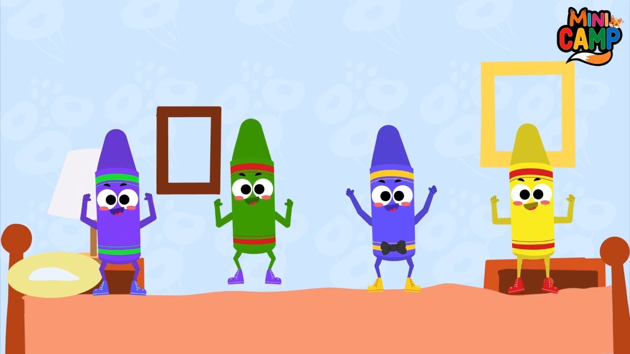 10 Little Crayons on the Bed | Fun Colors Song for Kids, Learn to Count ...