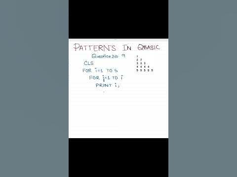 QBasic Pattern(Part 9) #youtubeshorts #qbasic #shots #pattern #sort - YouTube