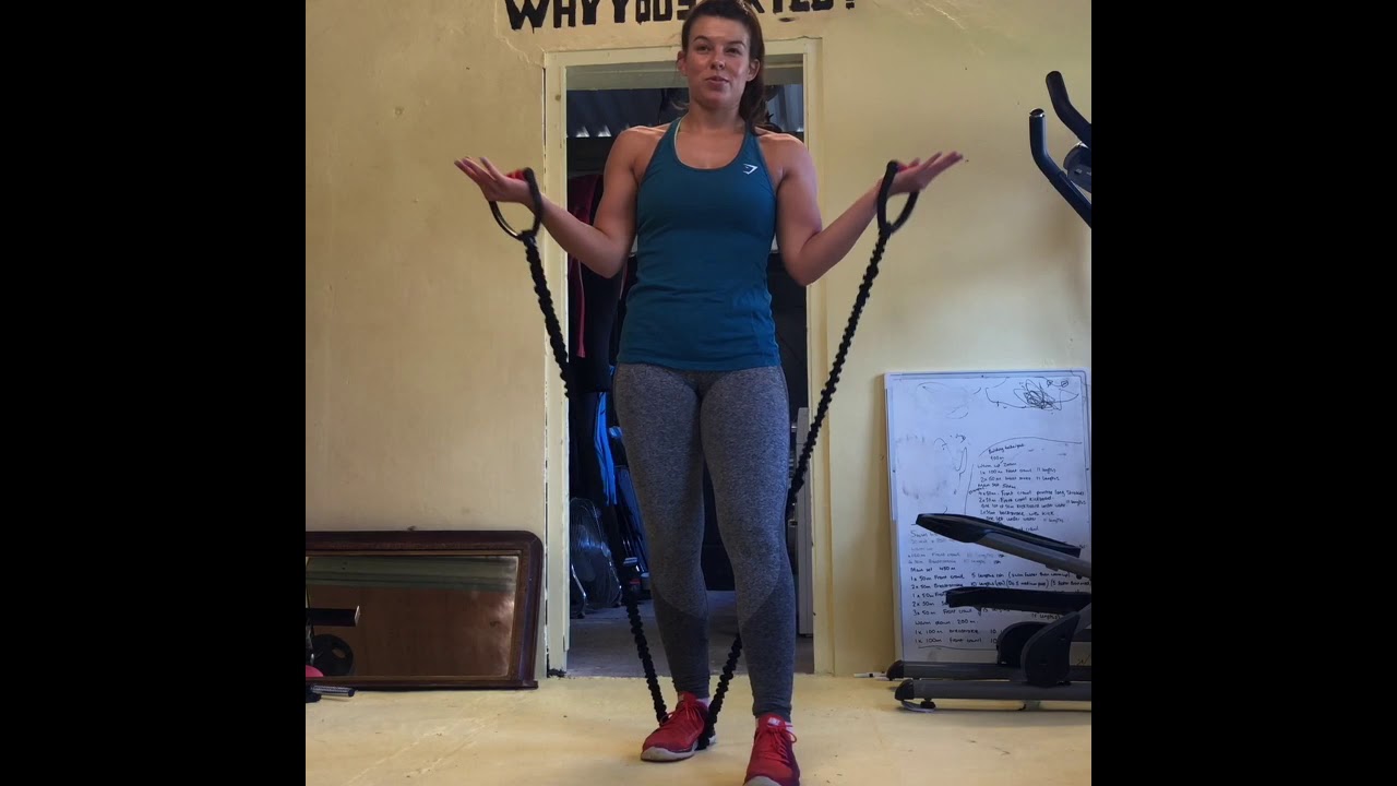 Shoulder press with resistance band description - YouTube