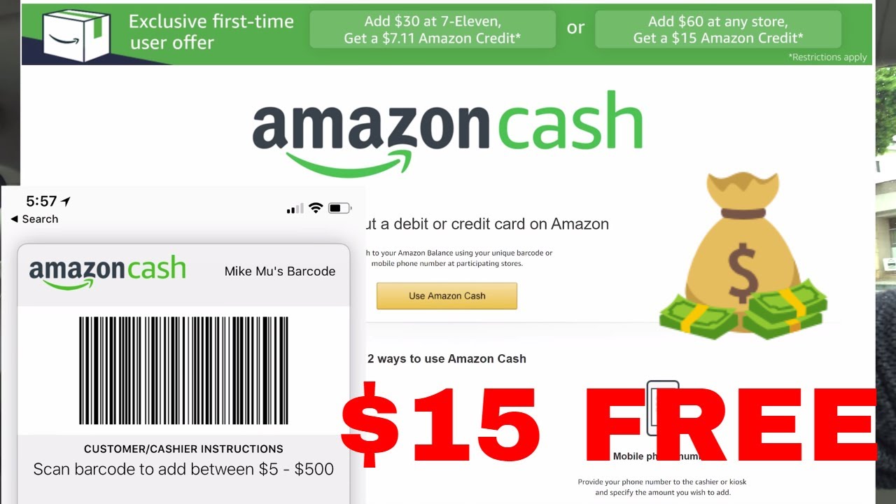 Amazon Gives Free Cash Promo for loading up Amazon Cash - YouTube