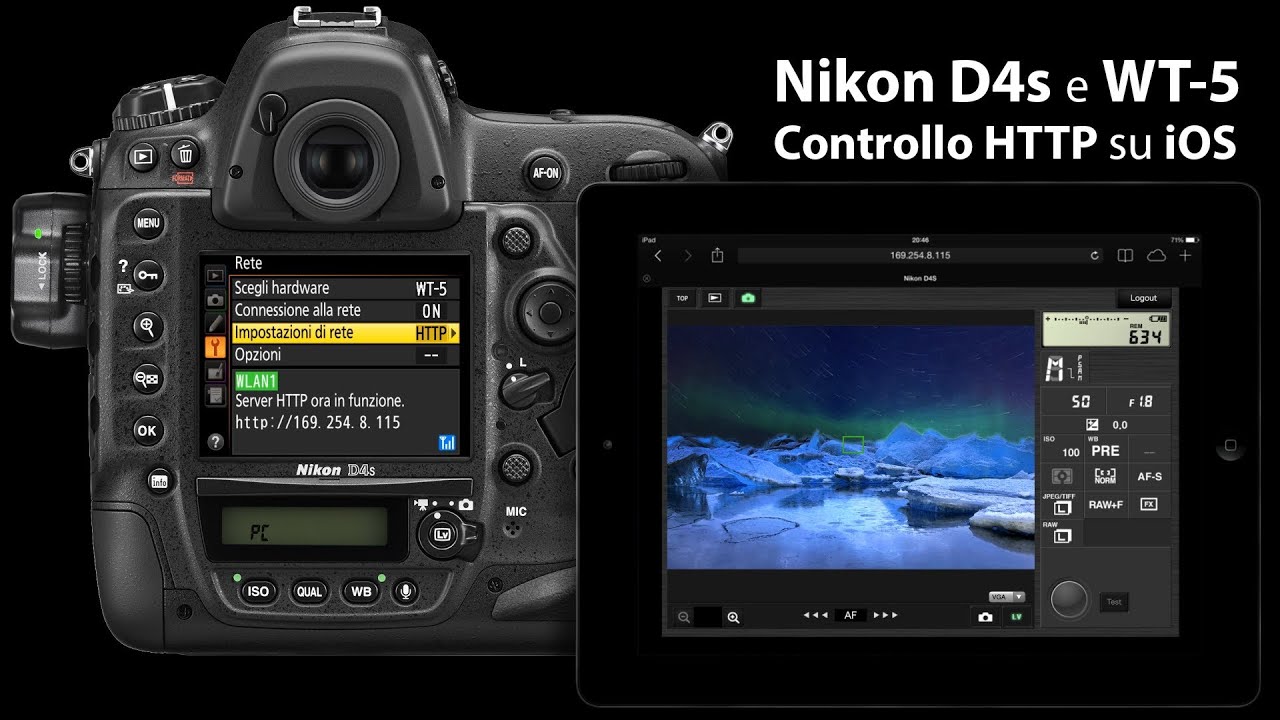 Guida di configurazione Nikon D4s e WT-5 per controllo remoto - YouTube