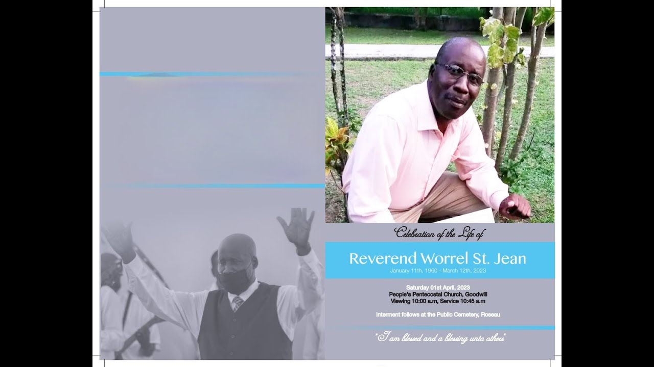 Celebration of the Life of Reverend Worrel St. Jean - YouTube