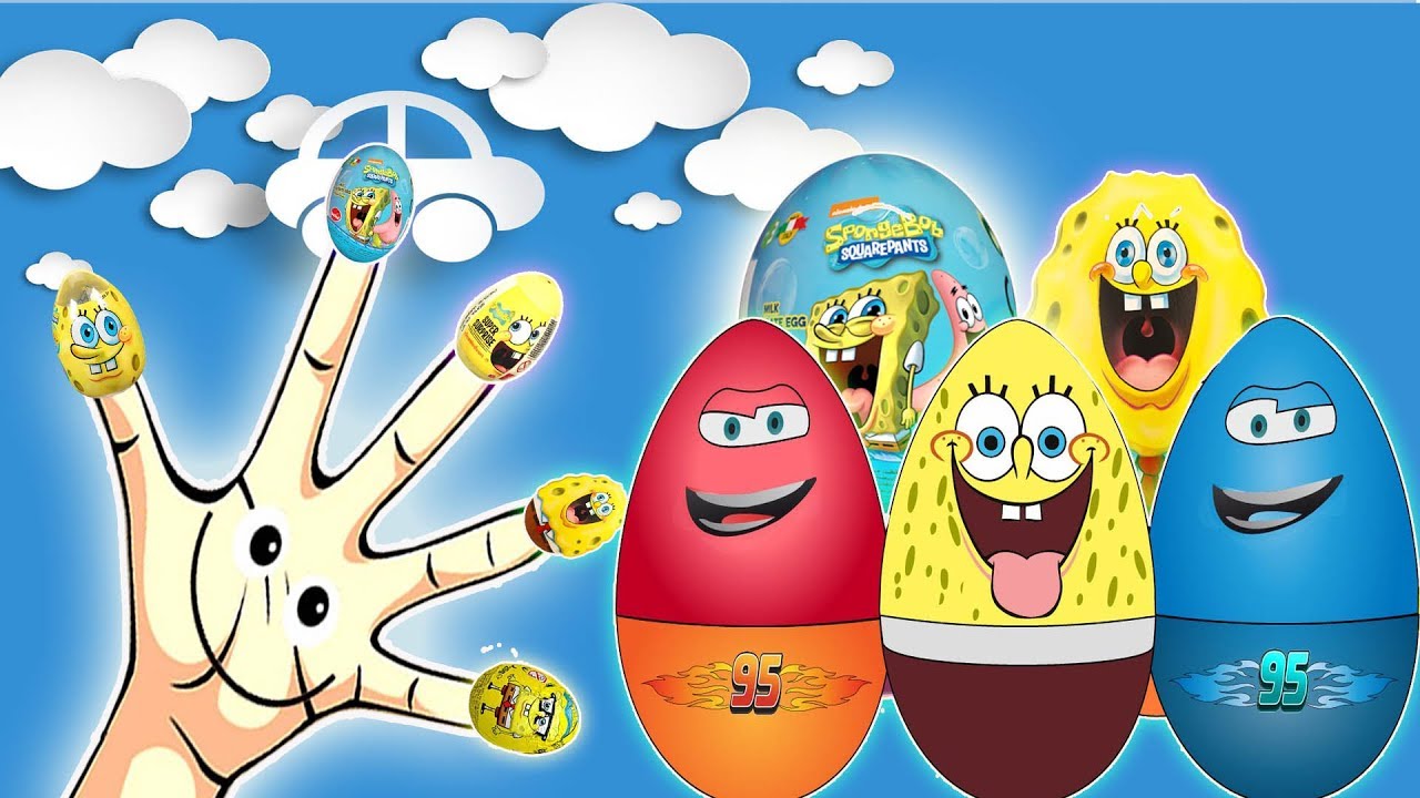 Spongebob Squarepants Egg Surprise Finger Family - ABC Song Finger ...