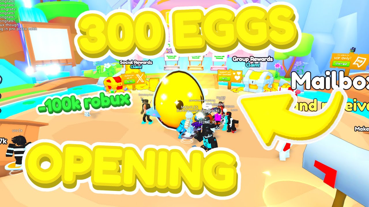 I OPENED 300 ROBUX EGGS IN PET SIMULATOR 99! - YouTube
