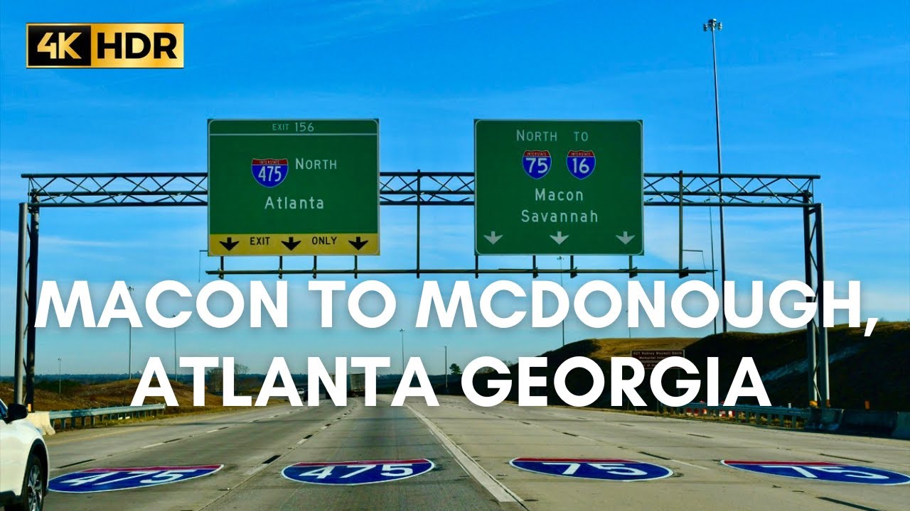 Scenic Night Drive - Macon to McDonough, Atlanta Georgia - Relaxing ...