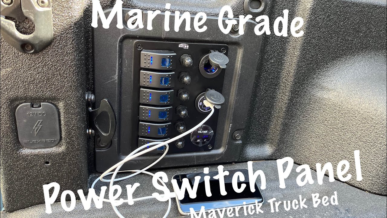 Waterproof Power Switch Panel On My Ford Maverick Truck Bed - YouTube