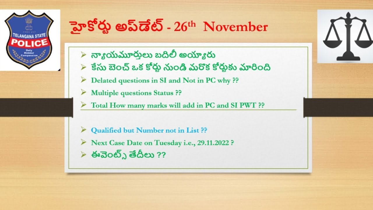 High Court Update 26th November Delated & Multiple Questions& qualified ...