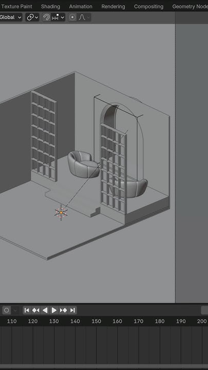 Blender 3d isometric tutorial - Lounge architecture interior design - Part 2 of 3 # ...