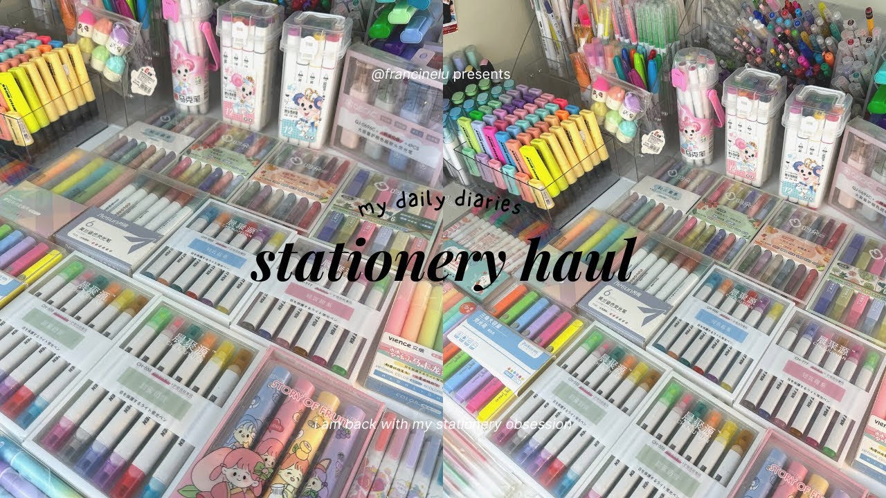 my daily diary | shopee stationery haul [highlighters & pens] PH - YouTube