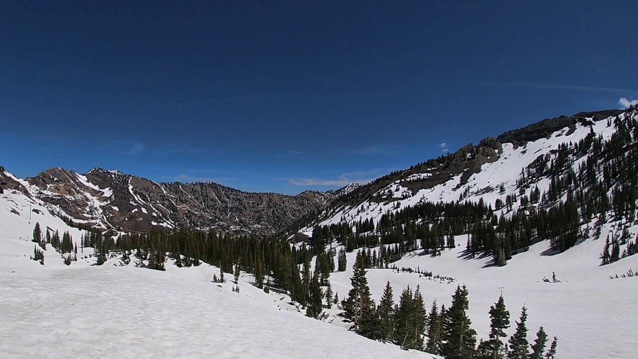 Skiing Alta: Baldy Chutes - Main Chute to the parking lot May 28 2020 ...