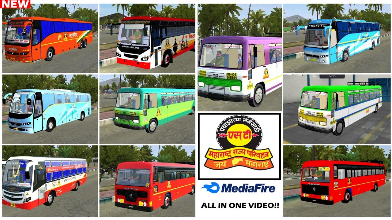 Top 10 Msrtc Bus Mod For Bus Simulator Indonesia | Lalpari Bus Game ...