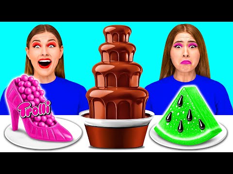Chocolate Fountain Fondue Challenge | Amazing Cooking Hacks by Happy Funny
