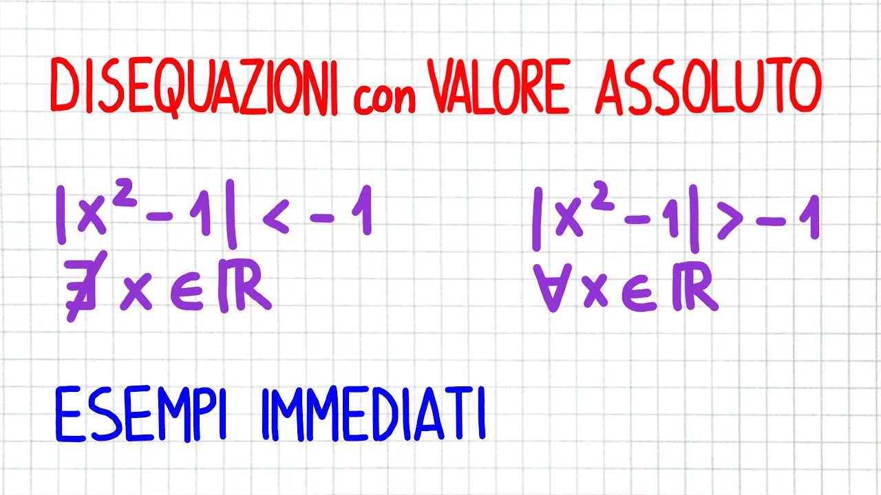 DISEQUAZIONI CON VALORE ASSOLUTO Esempi Immediti EV31 YouTube
