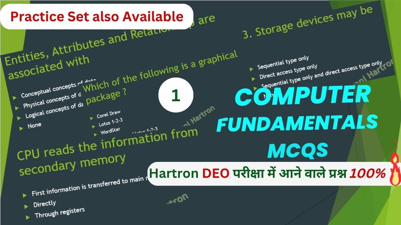 Hartron DEO computer fundamentals important questions | previous paper ...