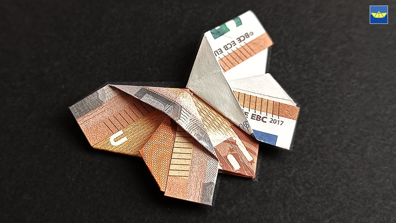 Geld Lesezeichen Schmetterling, einfache Geldschein Origami Anleitung ...