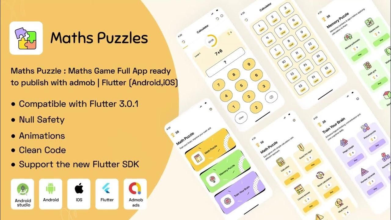 Maths Puzzle | Maths Game Full App | Flutter (Android, iOS) - YouTube