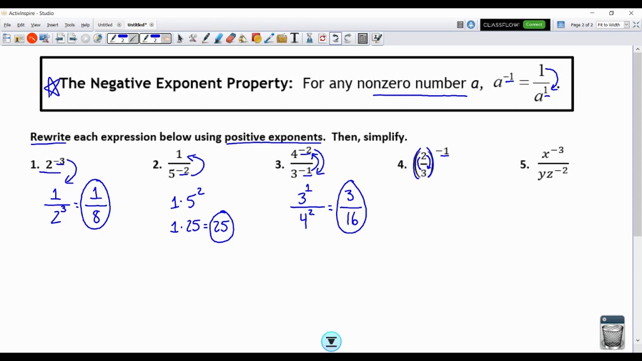 Example: Negative Exponent Property - YouTube
