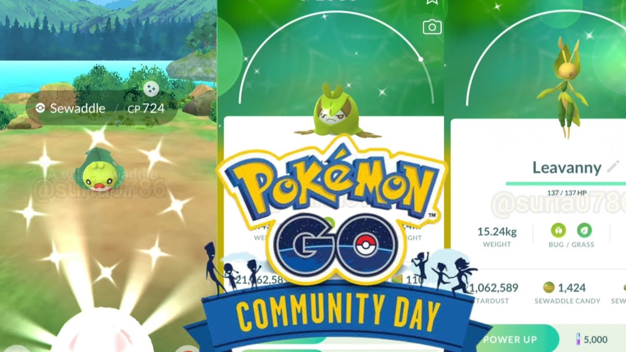 2 × Catch candy 🤯|| Sewaddle community day pokemon go #anime #gameplay ...