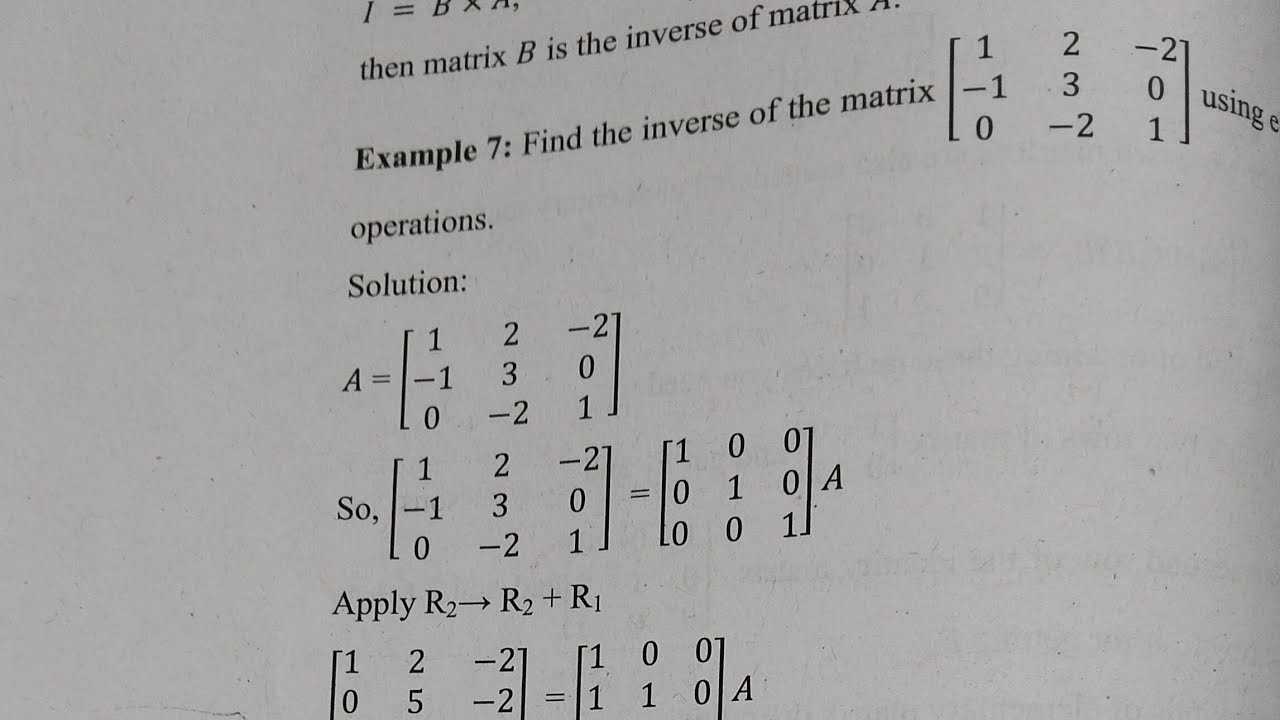 matrix inverse 3x3 order method of elementary operation//BCOC-134//IGNU ...
