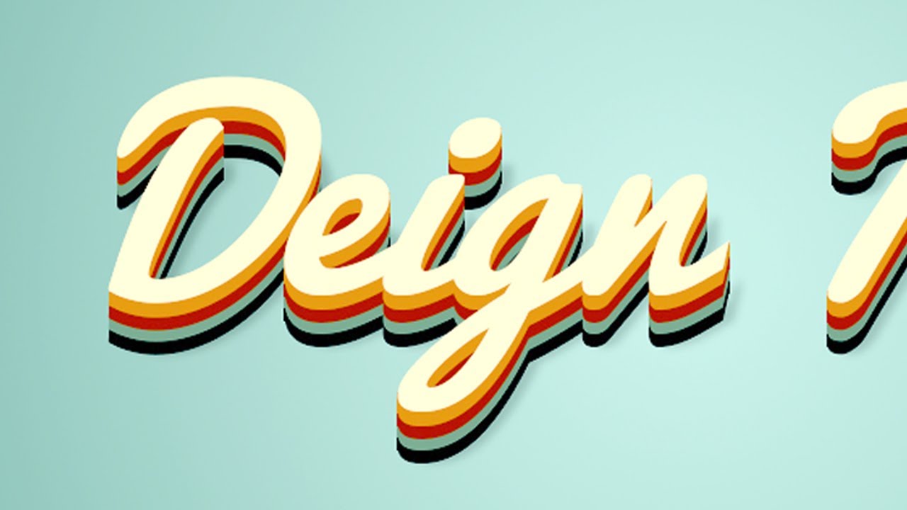Tạo Hiệu ứng Chữ Retro Trong Photoshop Cực đơn Giản Hiệu ứng Chữ 3d Trong Photoshop Youtube