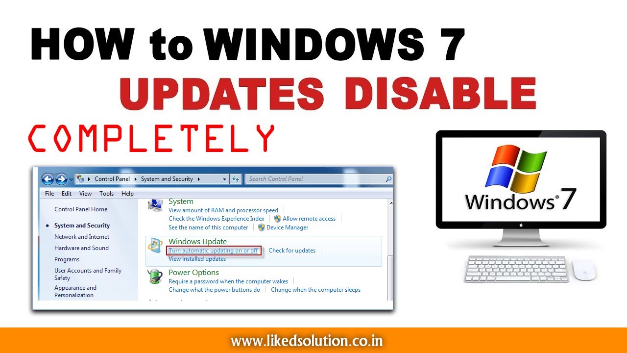 How to Windows 7 Update Completely Disable Problem solved Fixed - YouTube