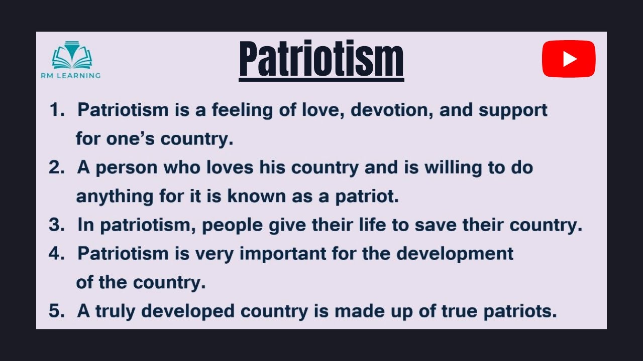 Essay on Patriotism | 10 lines on Patriotism in English | Patriotism 10 ...