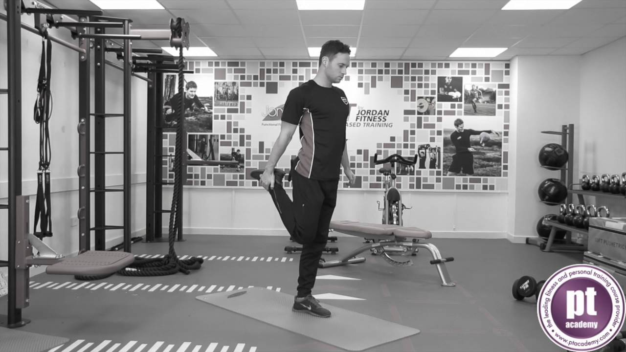 Standing Quadriceps Stretch - Fitness Instructing: Pt Academy - YouTube