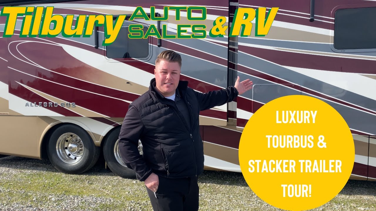 Tiffin Allegro Bus and ATC Stacker Trailer Tour! Travel in Luxury - YouTube