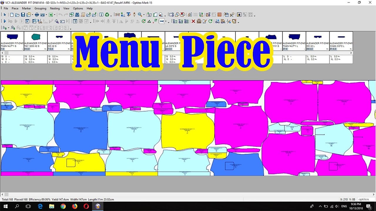Optitex Marker:Menu Piece - YouTube