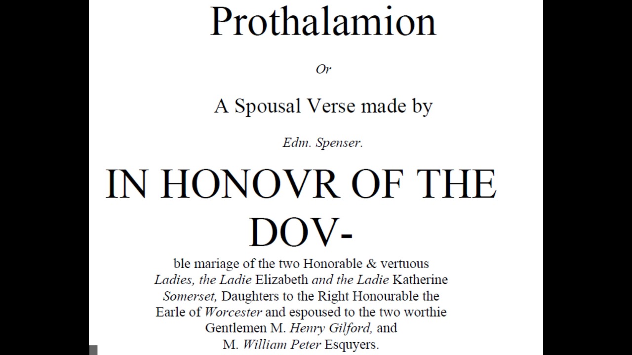 Prothalamion by Edmund Spenser (part 1) in malayalam - YouTube