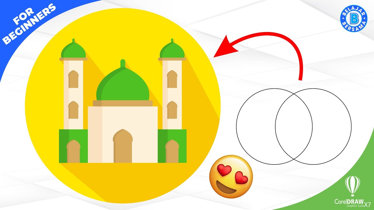 Mosque Flat Design With Corel Draw X7 || Tutorial For Beginners - YouTube