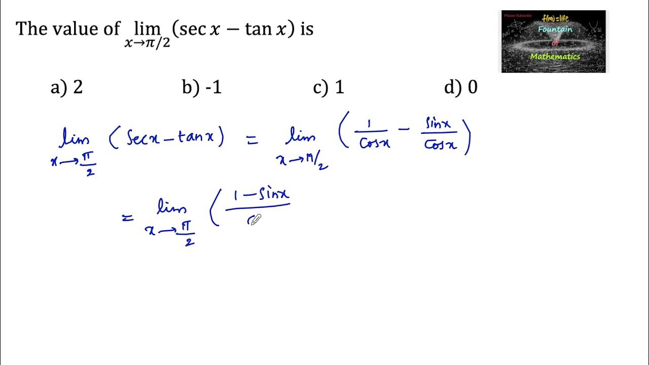 The Value Of Lim X To 2 sec X tan X Is MCQ Limits RD Sharma YouTube the-value-of-lim-x-to-2-sec-x-tan-x-is-mcq-limits-rd-sharma-youtube