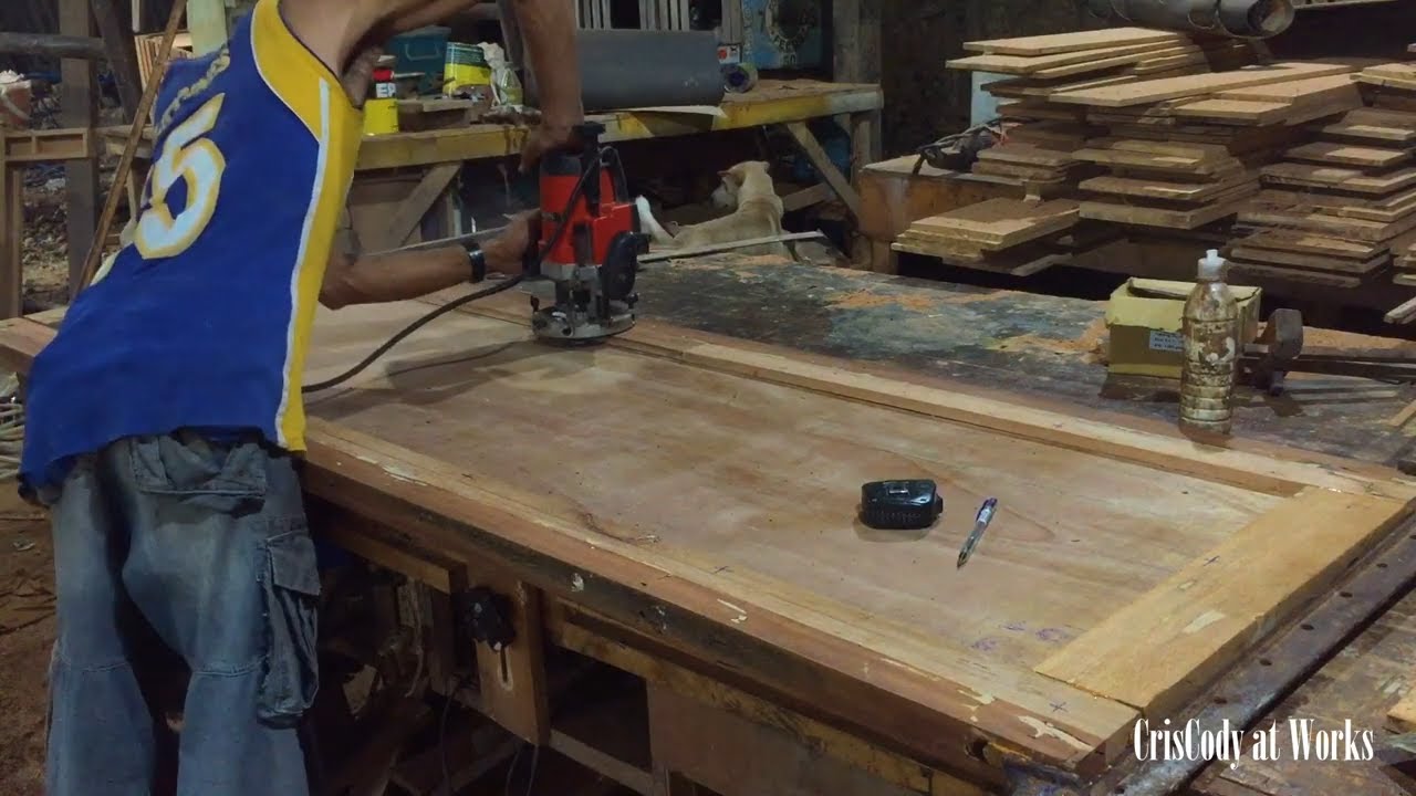 Making a solid panel door from old scrap wood - YouTube