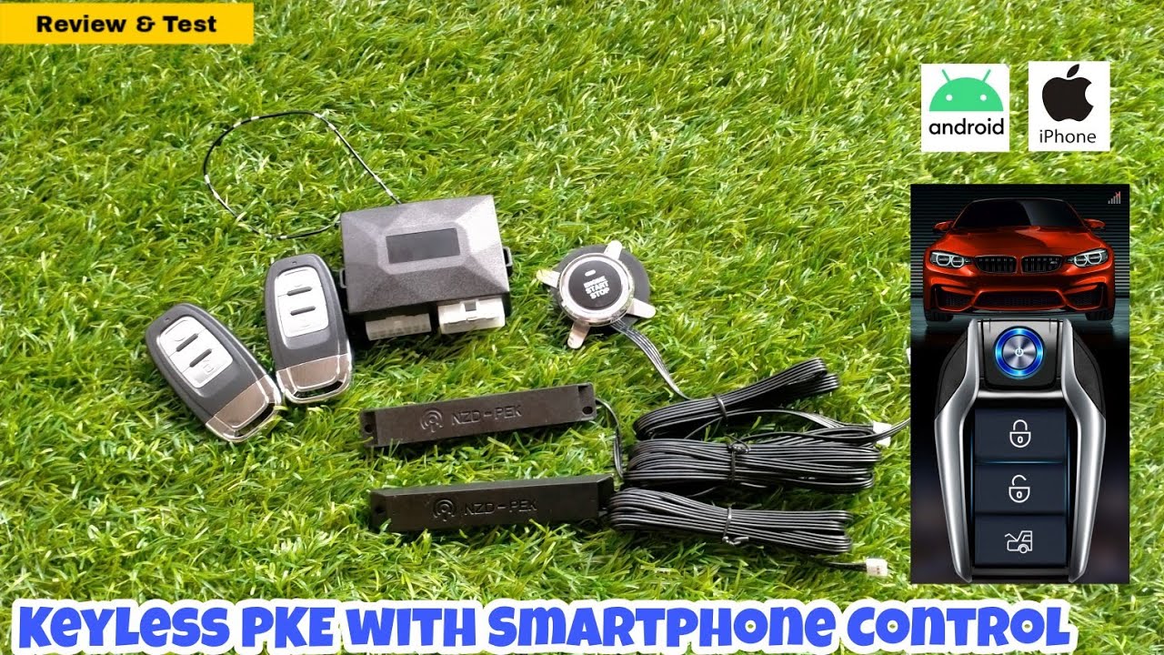 Review & Test Alarm Keyless PKE with Smartphone Control - YouTube