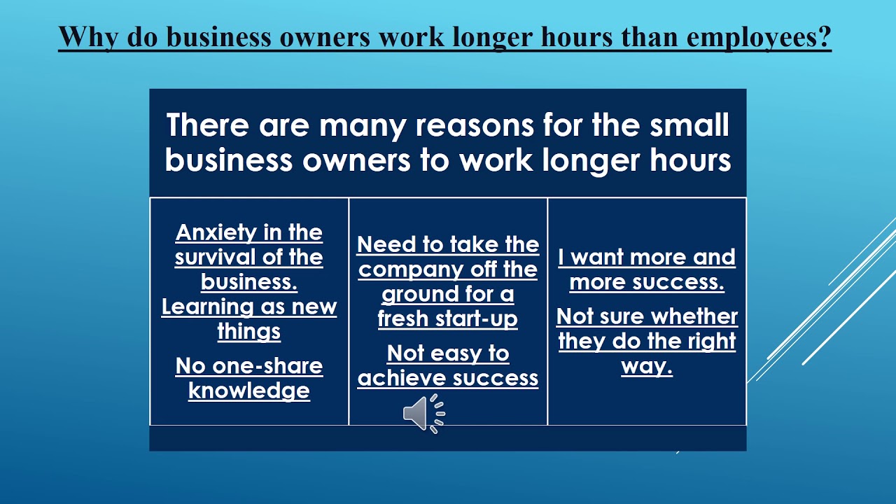Why Do Business Owners Work Longer Hours Than Employees YouTube Why Do Business Owners Work Longer Hours Than Employees YouTube