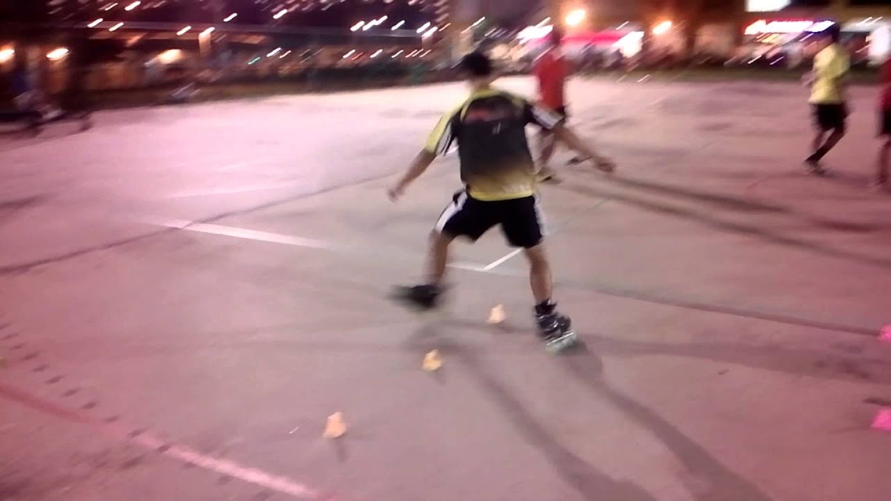 Freestyle slalom inline trick: Transit Combo 002 (Wu Kai) - YouTube