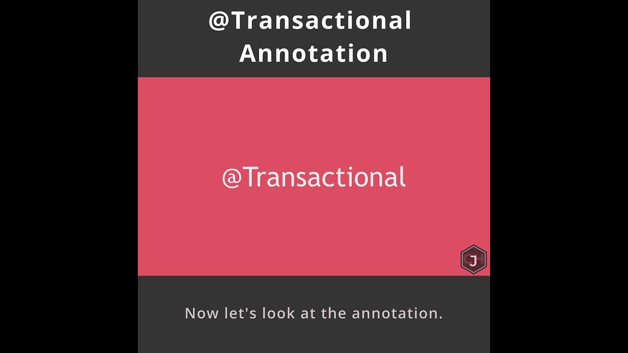 Transactional Annotation With Spring Boot Youtube
