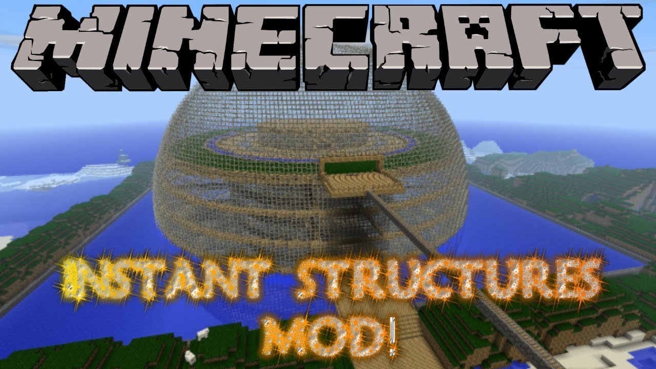Minecraft INSTANT STRUCTURES MOD (mod showcase) - YouTube
