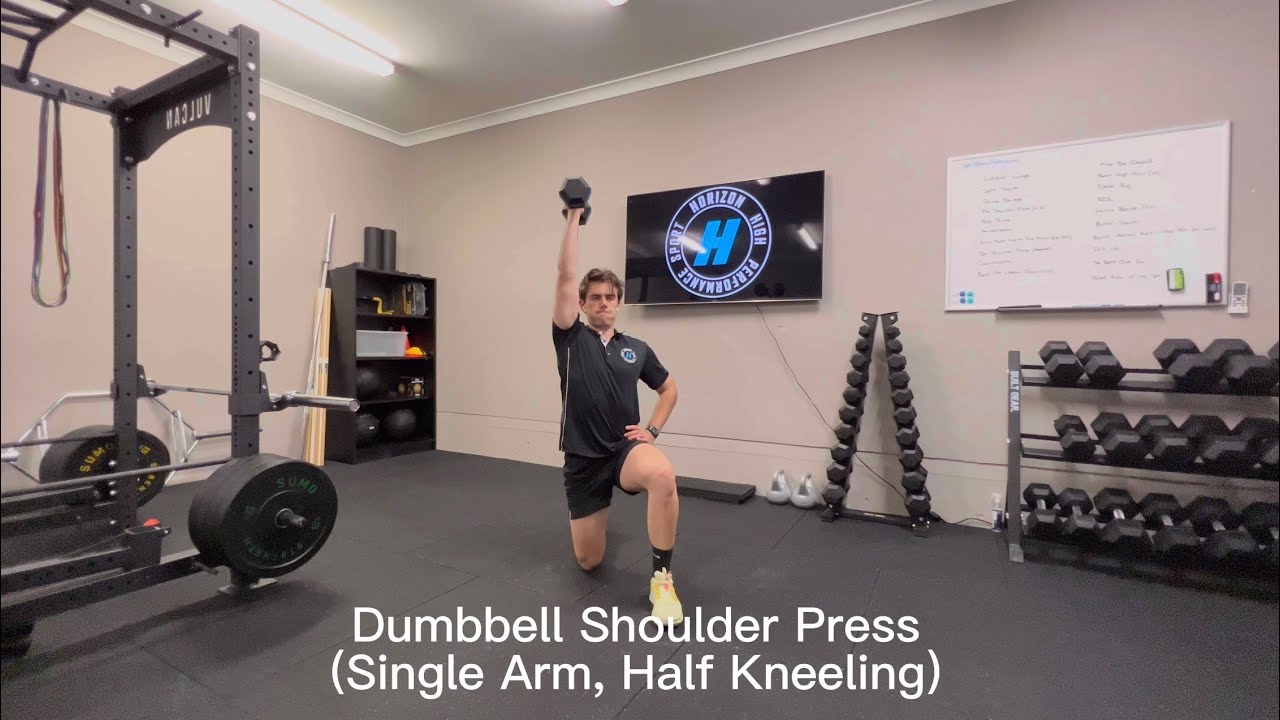 Dumbbell Shoulder Press (SA)(Half-Kneeling) - YouTube