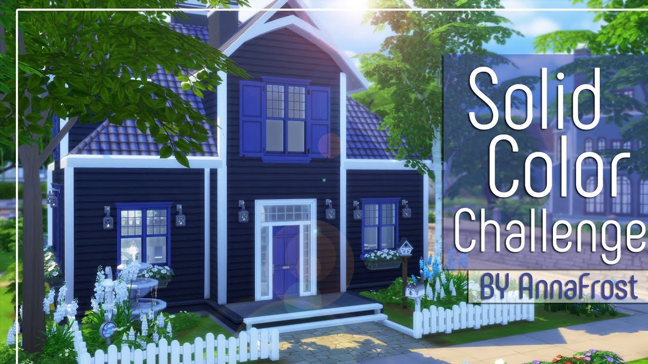 The Sims 4: Строительство | Дом одного цвета - синий | Solid Color ...