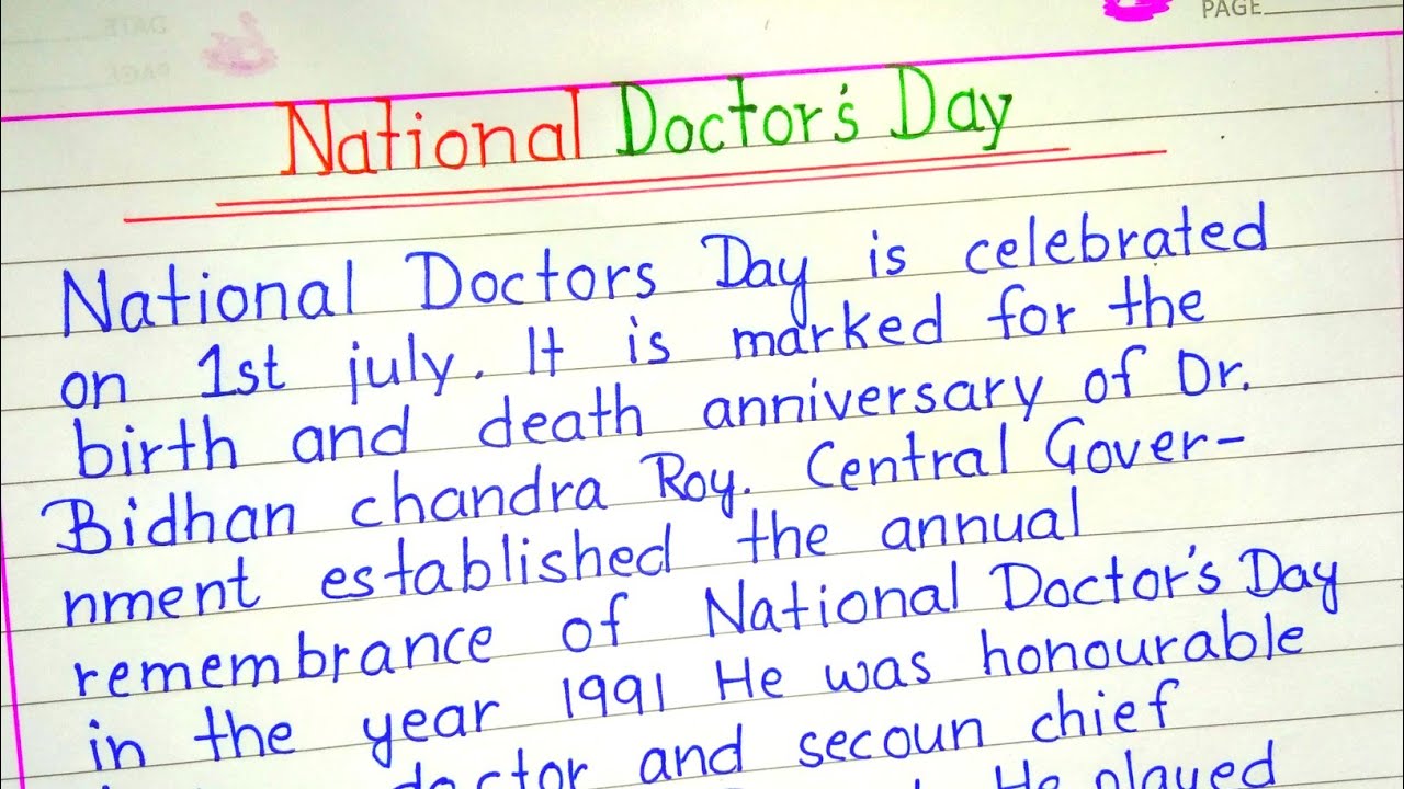 Essay on National Doctor's Day || essay about national doctor's day in ...