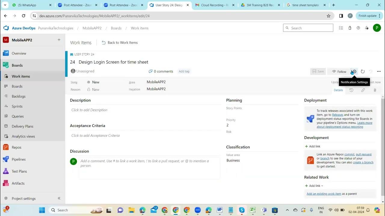 Azure Boards, TFS, Epic, feature, user stories and task creation - YouTube